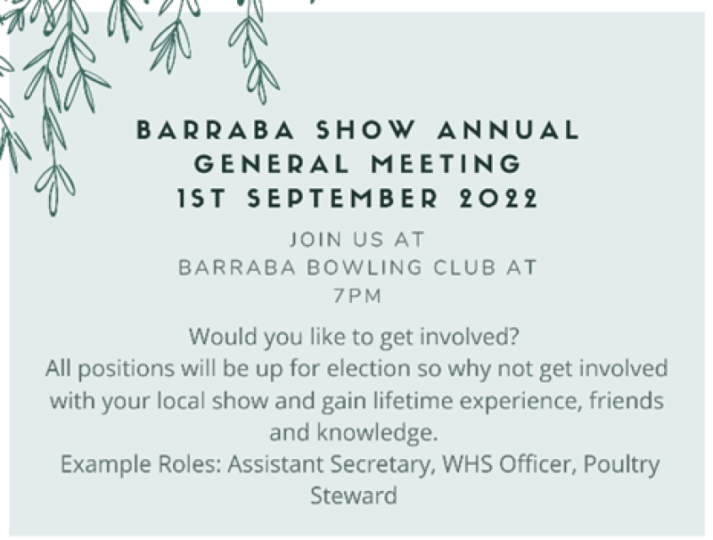 Barraba Show AGM - Barraba Community News