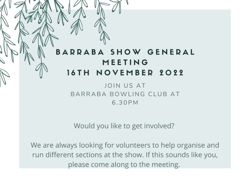 Barraba Show meeting tonight - Barraba Community News