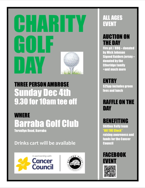 Charity Golf Day for the Cancer Council - Barraba Community News