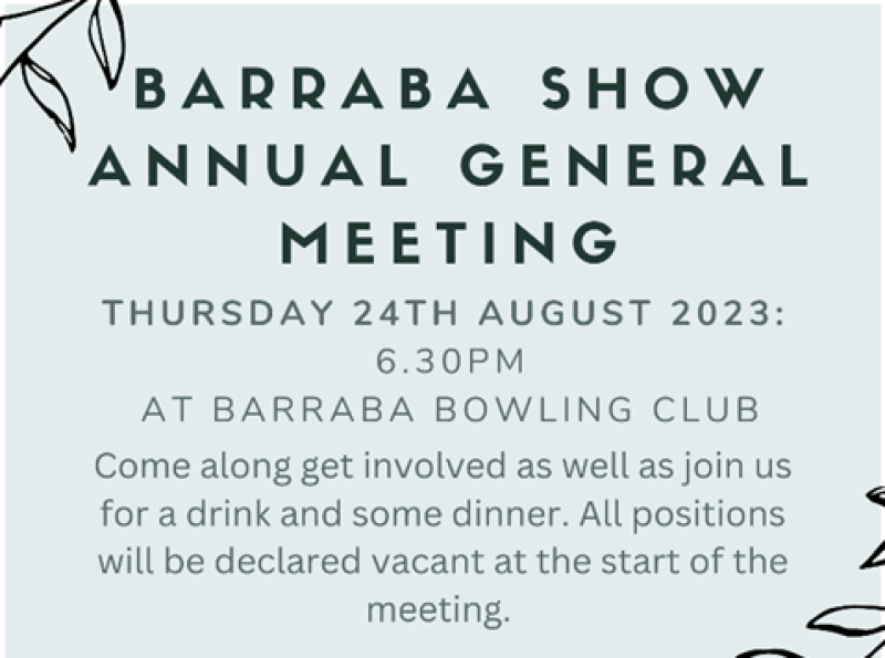 Barraba Show Society AGM - Barraba Community News