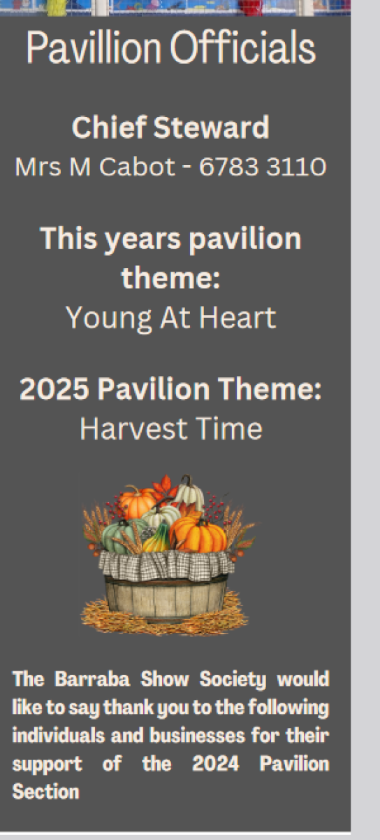 Barraba Show Pavilion details - Barraba Community News