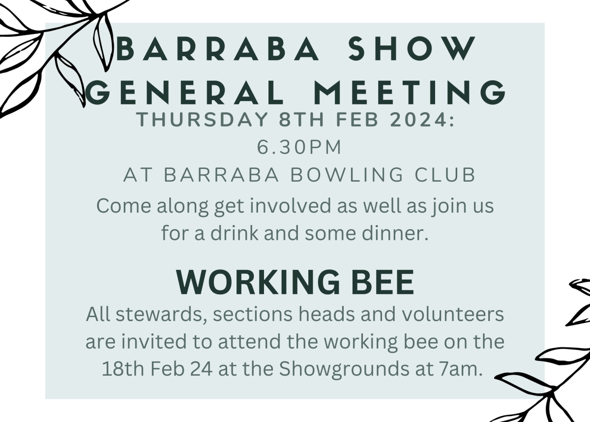 Barraba Show meeting - Barraba Community News
