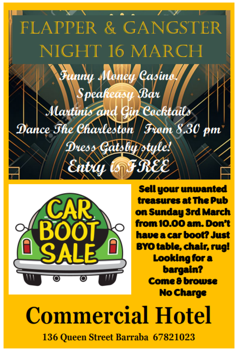 What's on at the Barraba Pub? - Barraba Community News