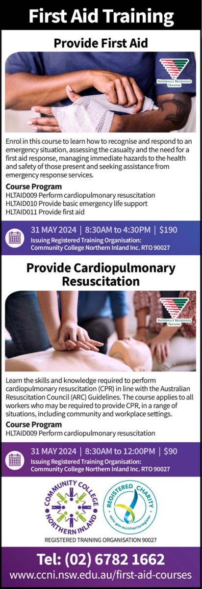 Update your First Aid Cert at the Community College - Barraba Community ...