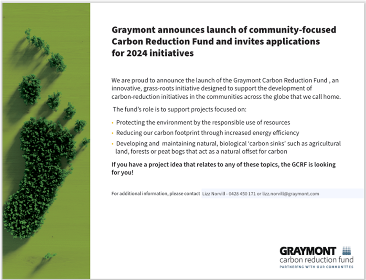 Graymont Carbon Reduction Fund - Barraba Community News