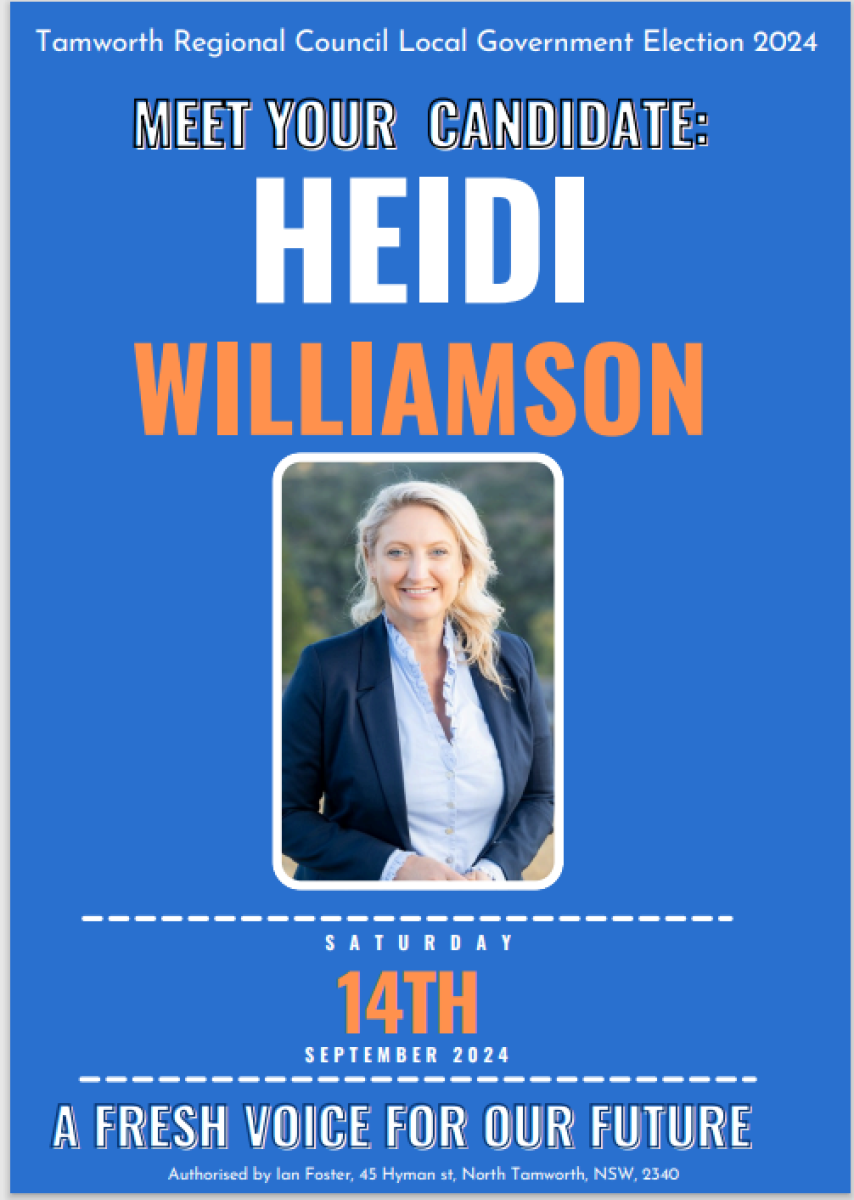 Heidi Williamson, a candidate for TRC - Barraba Community News