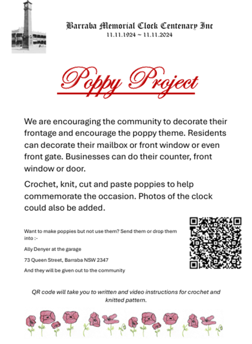 Get involved with the Poppy Project - Barraba Community News