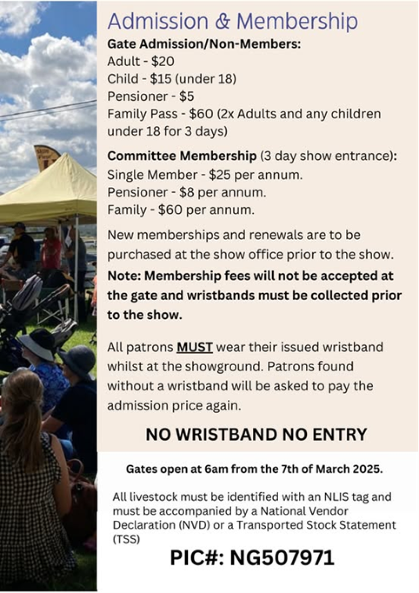 2025 Barraba Show, entry information - Barraba Community News